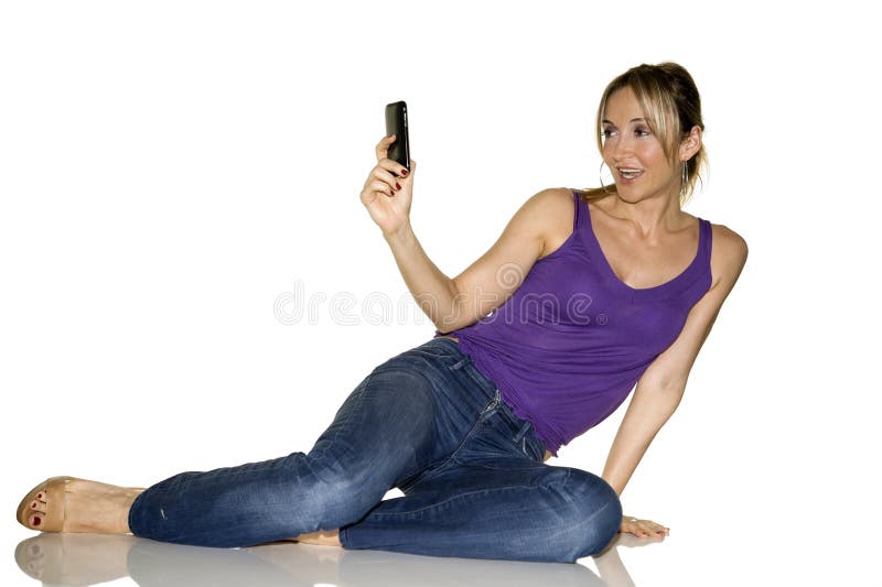 Reading text message stock image. Image of message, cellular - 9884285