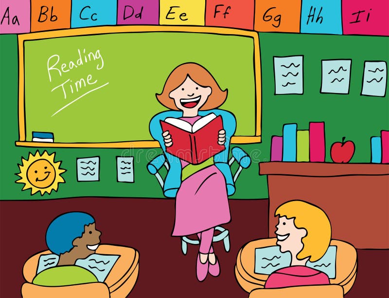 Reading Time stock vector. Illustration of educational - 9622213