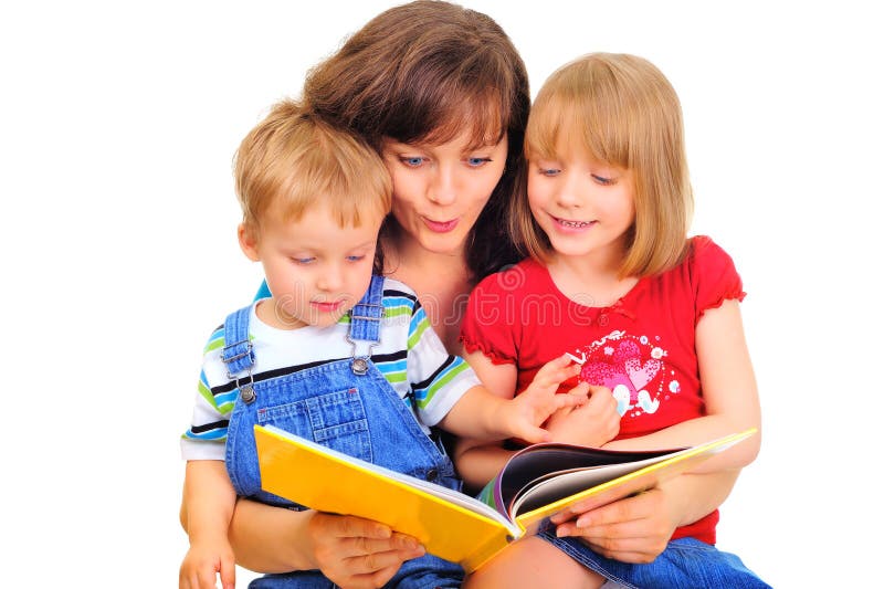 Kids Having Fun Reading Stories with Their Mom Stock Photo - Image of ...