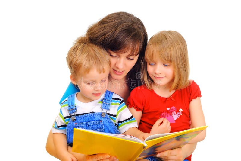 Kids reading book together stock photo. Image of brother - 3225986
