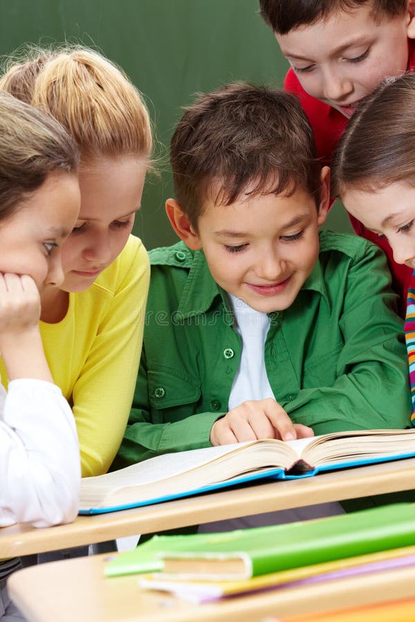 Primary School Kids Learning Together in Classroom Stock Image - Image ...