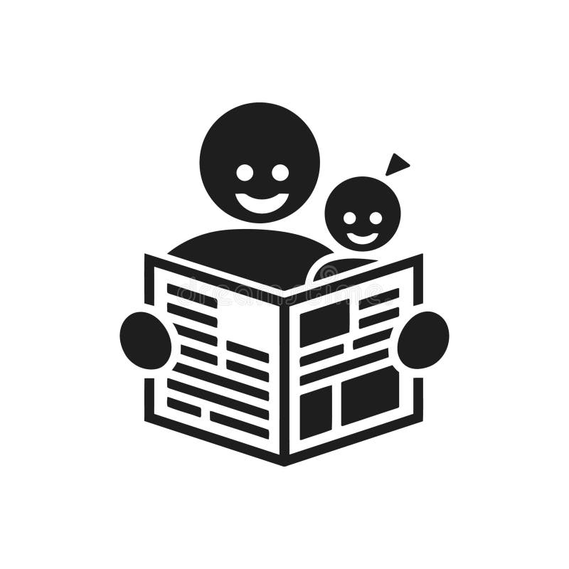 Reading Together Icon stock vector. Illustration of newspaper - 361857054
