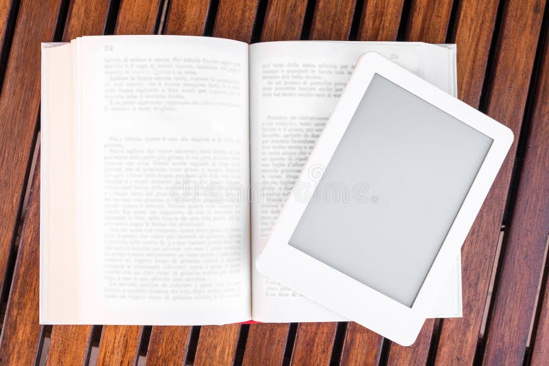 Reading Traditional and Modern Stock Photo - Image of electronic, wood ...