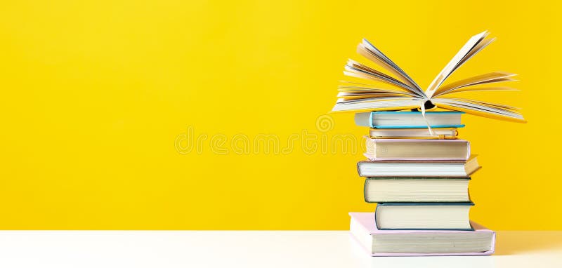 Reading, Various Literature Concept - Books, Space for Text Stock Photo ...