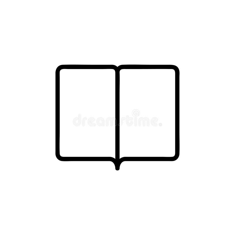Reading Vector Icon, Outline Style, Isolated on White Background. Stock ...