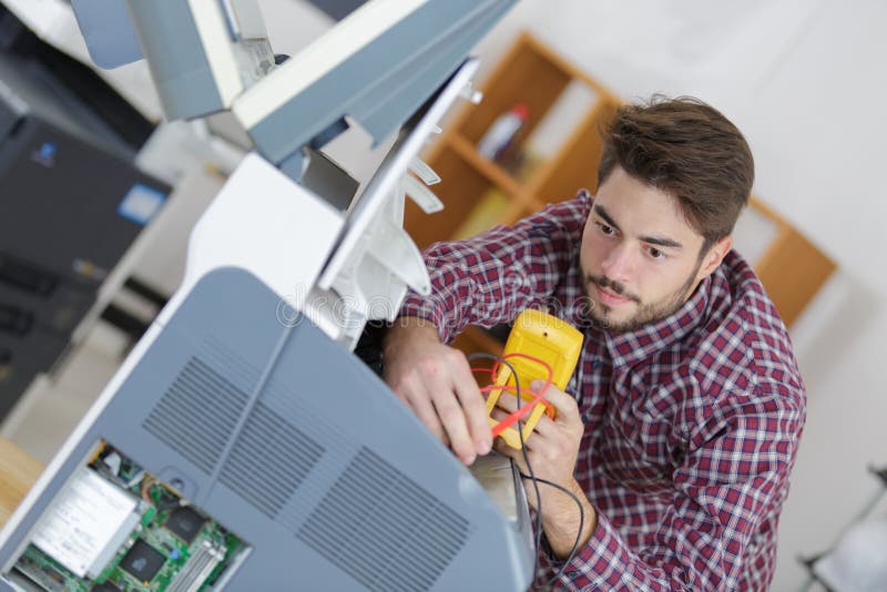 Reading the volt reader stock photo. Image of worker - 117484352