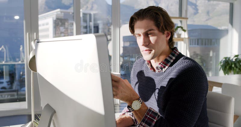 Reading, Web Design and Man on Computer for Research for Creative ...