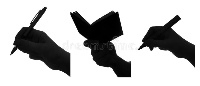 Reading and writing stock photo. Image of ballpoint, silhouette - 19080152