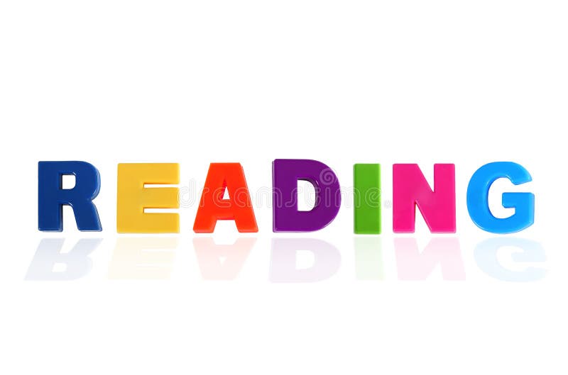 Reading Written in Multicolored Plastic Kids Letters Stock Image ...