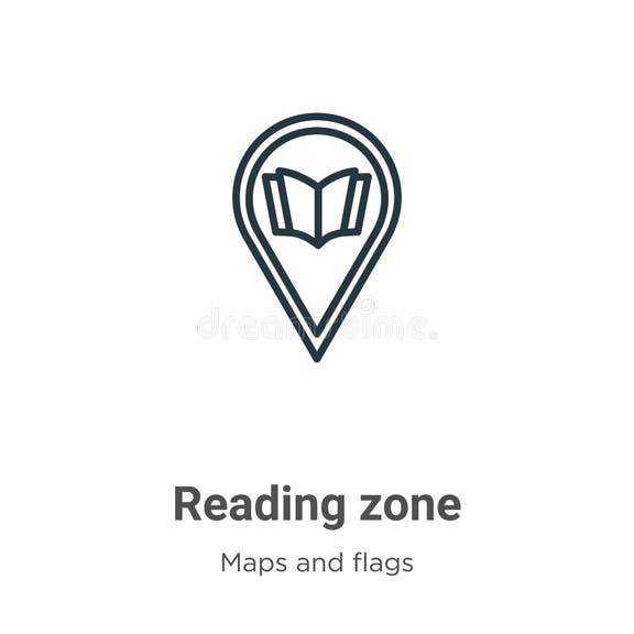 Reading Zone Outline Vector Icon. Thin Line Black Reading Zone Icon ...