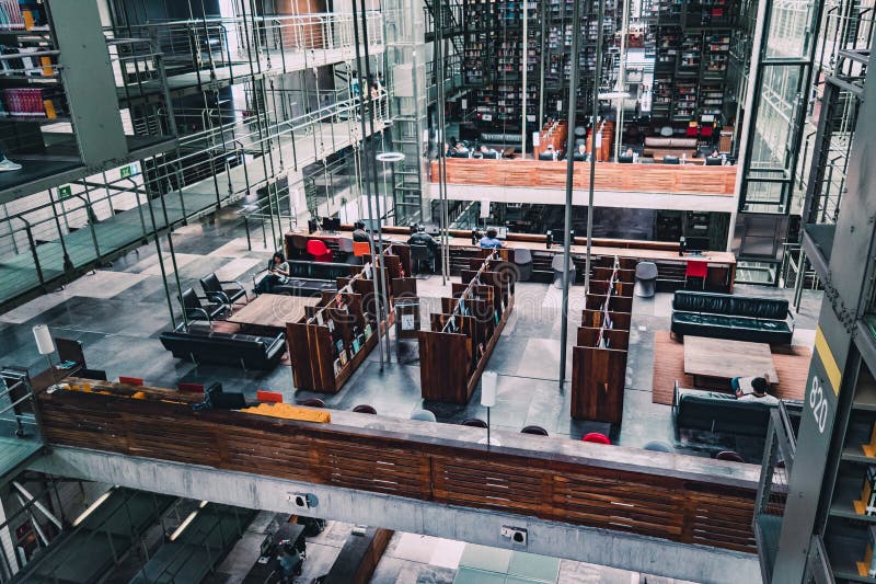 Reading Zone in Vasconcelos Library, Mexico Editorial Image - Image of ...