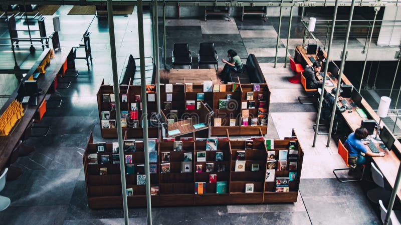 Reading Zone in Vasconcelos Library, Mexico Editorial Image - Image of ...