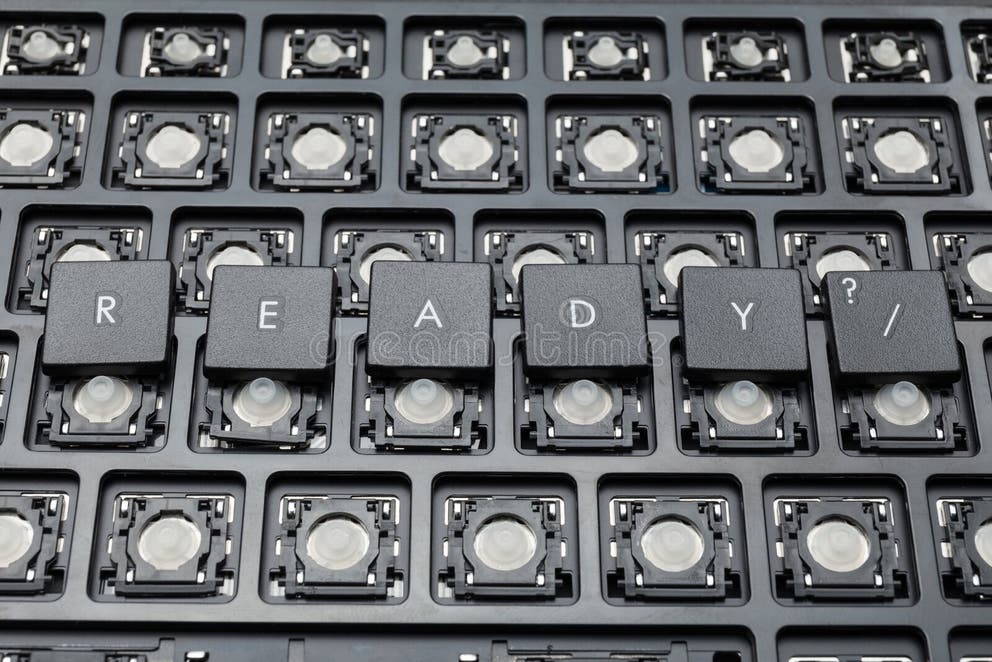 Ready Black PC Buttons. Old Keyboard. Stock Image - Image of ...