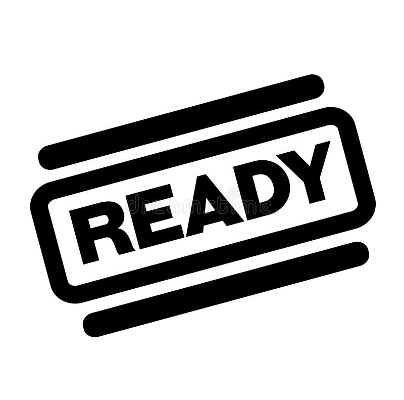 Ready black stamp stock vector. Illustration of launch - 124261934