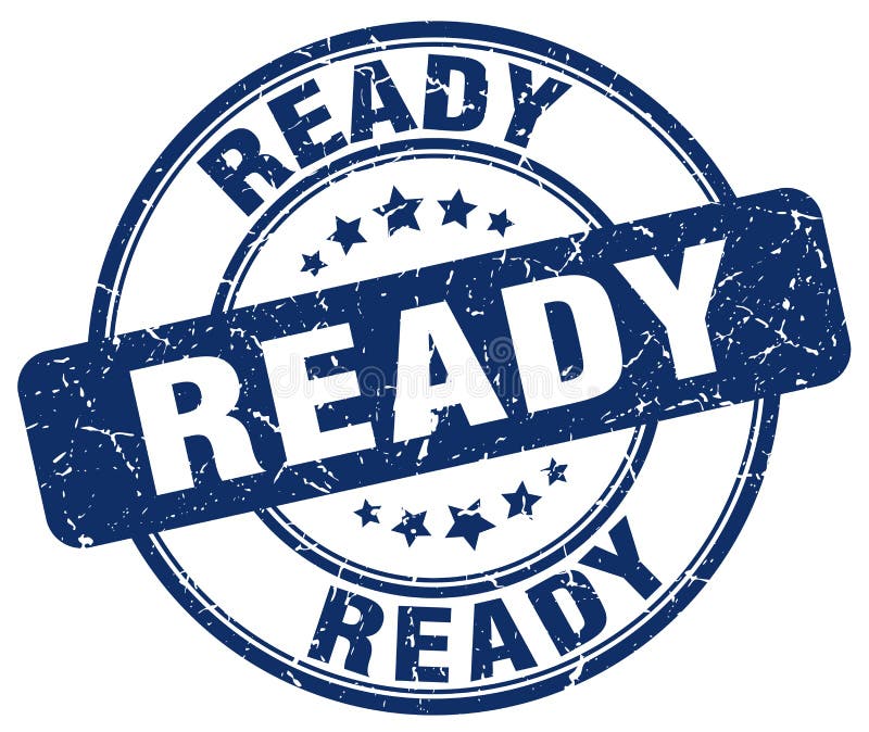 Ready blue stamp stock vector. Illustration of white - 119421338