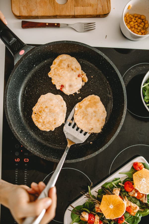 Ready breakfast food. stock image. Image of black, meal - 196348489