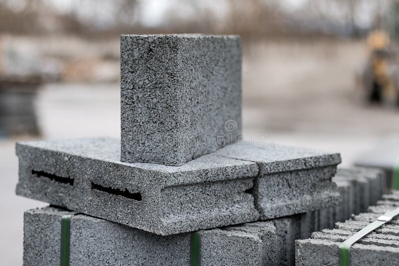 Ready concrete blocks stock image. Image of production - 144791583
