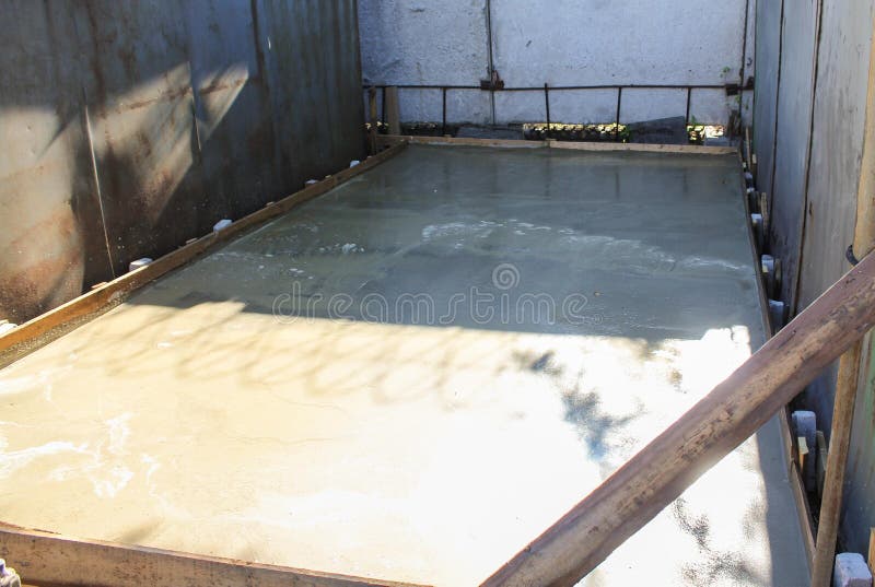 Ready concrete pad. stock image. Image of facility, plastic - 63614783