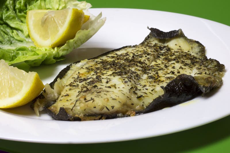 Ready Cooked, Fried Plaice Fish Fillet Stock Image - Image of diet ...