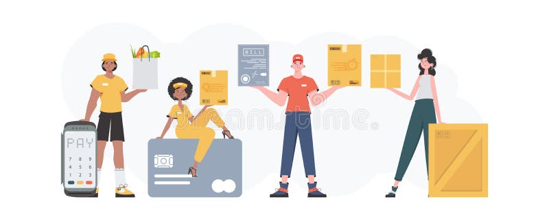 Ready Delivery Banner. Delivery Team. Trendy Flat Style. Vector. Stock ...