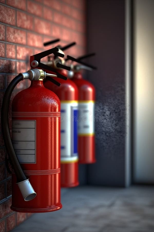 Ready for Emergency: Multiple Fire Extinguishers Mounted on Wall Stock ...