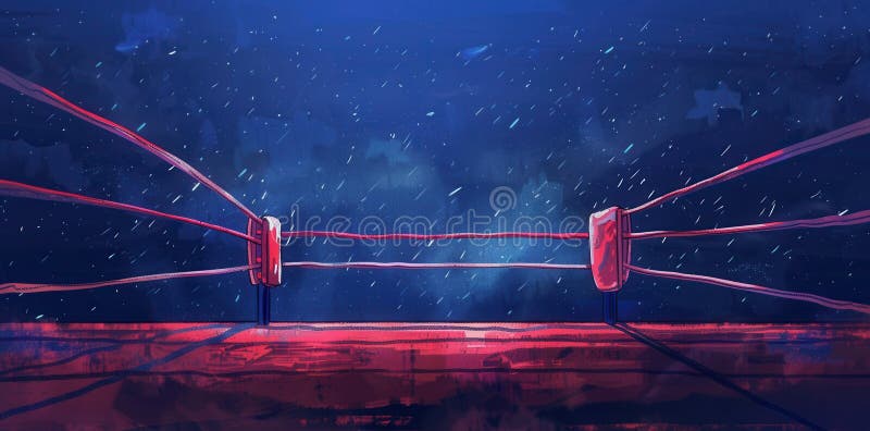 Ready for the Fight. Boxing Ring Background with High Details Stock ...
