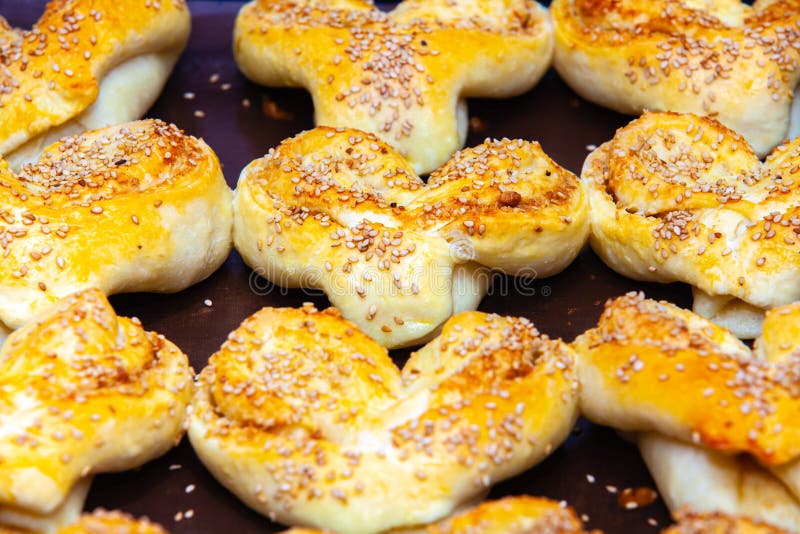 Ready-made Biscuits on a Baking Sheet Stock Photo - Image of biscuit ...