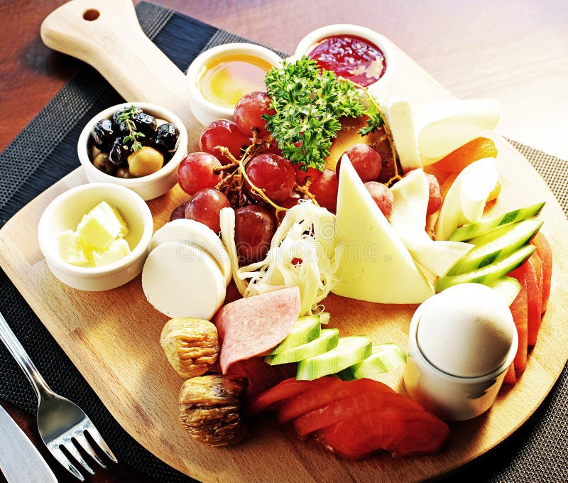 Ready-made breakfast plate stock image. Image of healthy - 121432123