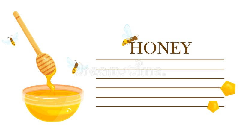 Ready-made Label for a Jar of Honey, a Sticker for Honey, a Template ...