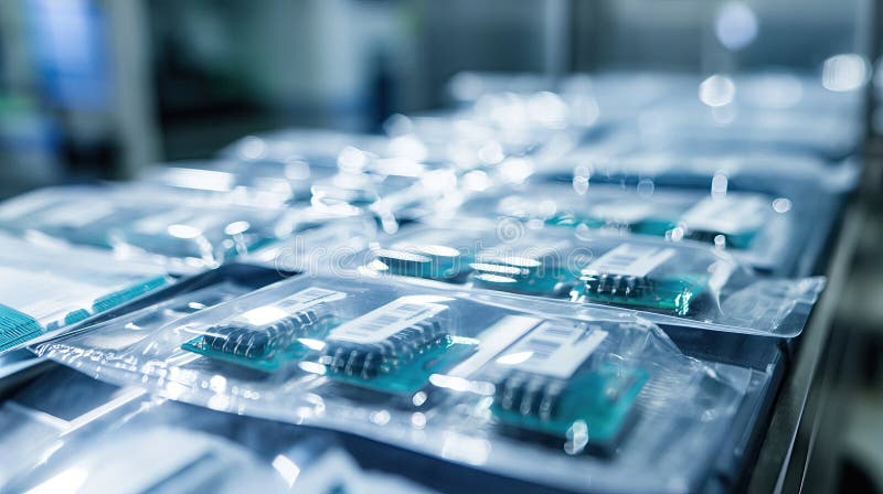 Ready-Made Microchips in Packaging Stock Image - Image of wafer ...