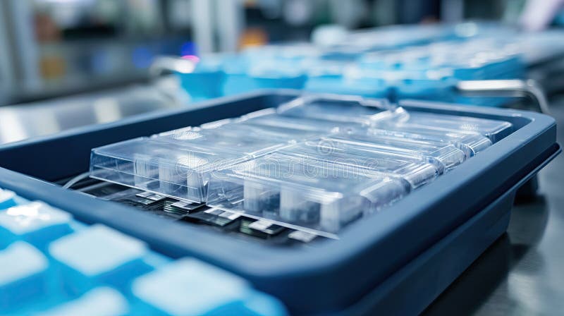 Ready-Made Microchips in Packaging Stock Photo - Image of fabrication ...