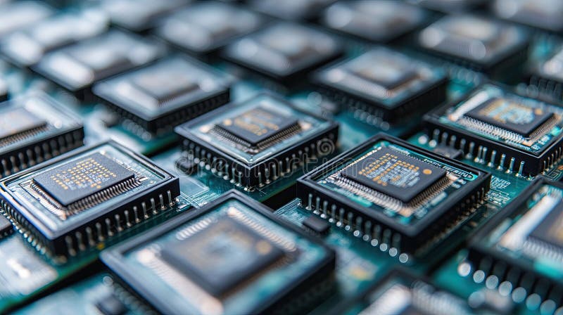 Ready-Made Microchips in Packaging Stock Photo - Image of electrical ...