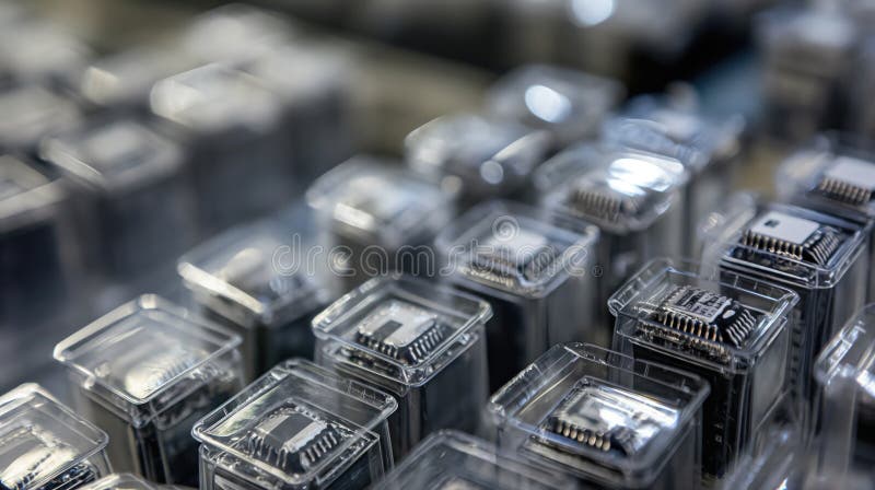 Ready-Made Microchips in Packaging Stock Photo - Image of research ...