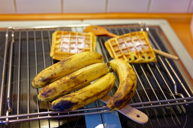 Ready-made Waffles that Lie on a Grating To Cool Stock Image - Image of ...