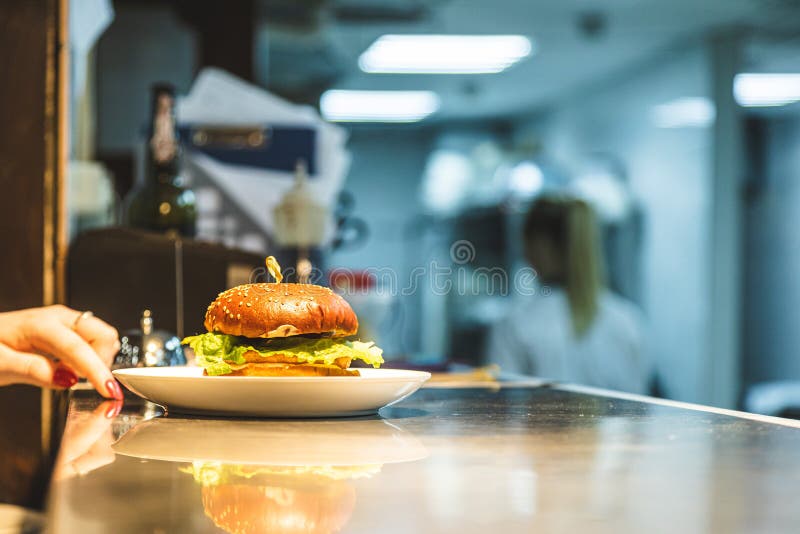 Ready Meals in the Restaurant at the Counter Stock Image - Image of ...