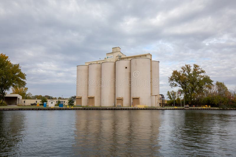 Ready Mix Concrete Factory by St. Joseph River Michigan Stock Image ...