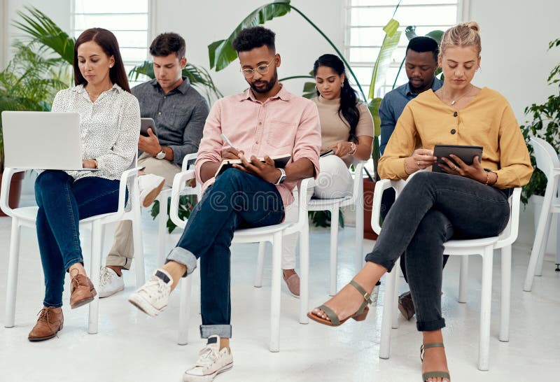 Ready for the Presentation. a Diverse Group of Businesspeople Sitting ...