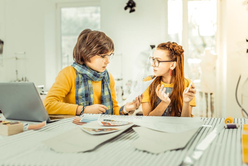 Children Attending Design School Getting Ready for Project Together ...