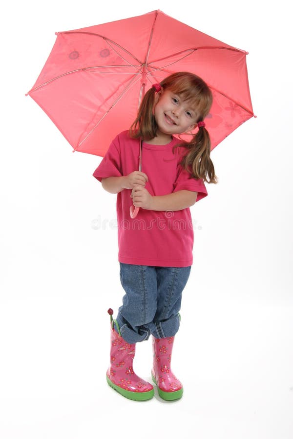 Ready for Rain! stock image. Image of rain, frolic, pink - 2322937