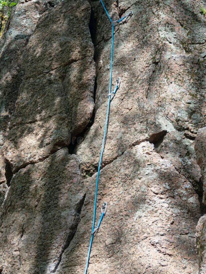 Ready Rope Safety Track for Climbing Stock Photo - Image of effect ...