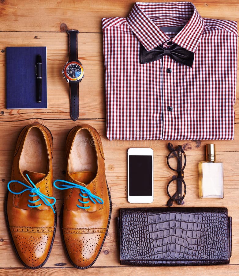 Ready for that Smart Casual Look. High Angle Shot of Personal ...