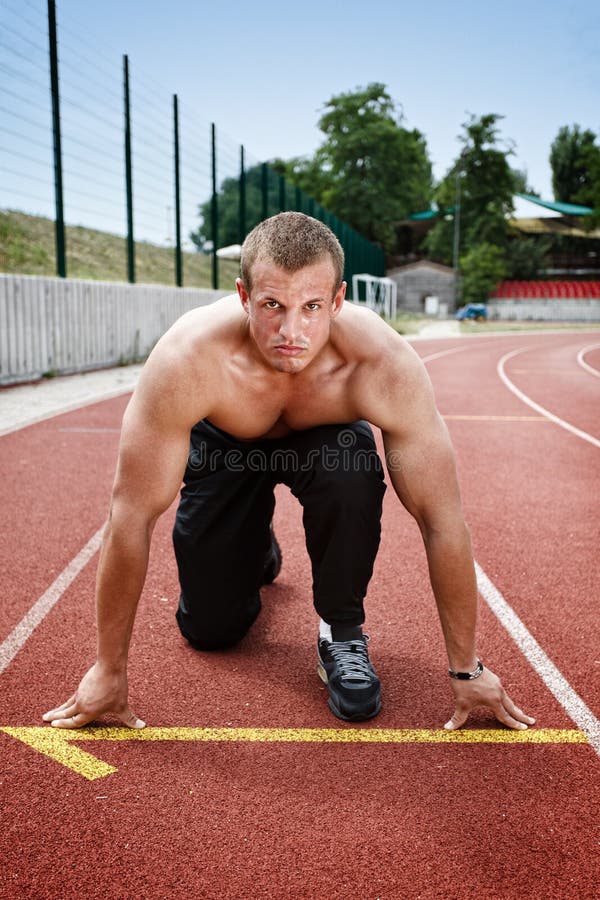 Ready for start stock image. Image of caucasian, track - 45277365