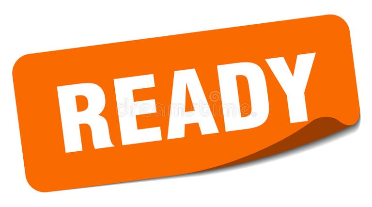 Ready sticker. ready label stock vector. Illustration of sign - 344045579