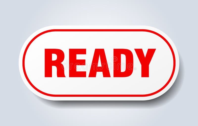 Ready sticker. stock vector. Illustration of flat, sticker - 197149554