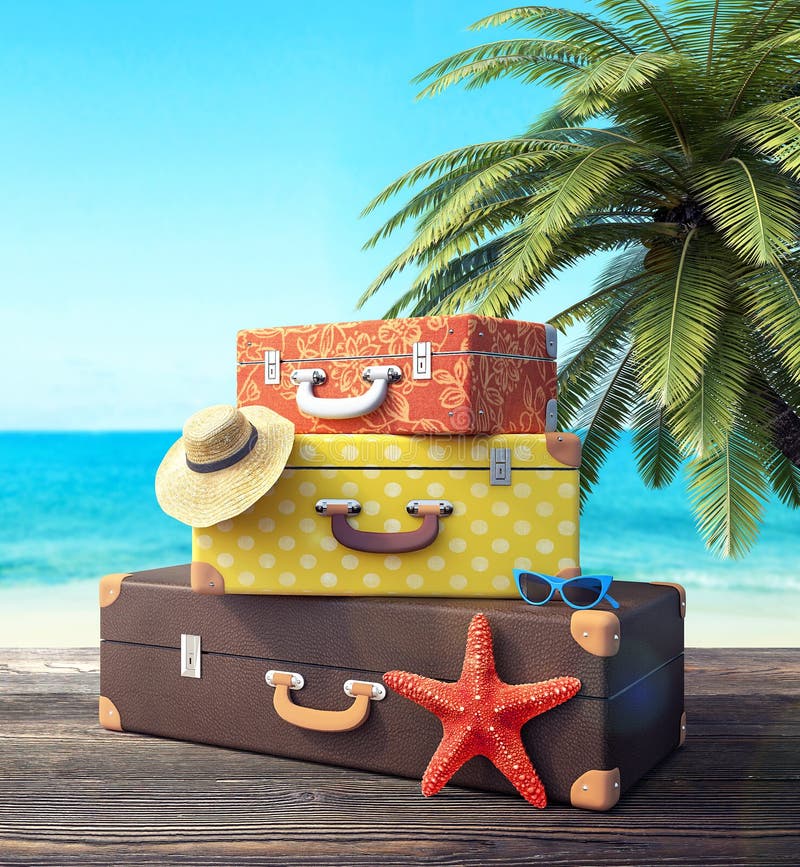 Ready for Summer Vacation, Travel Background Stock Image - Image of ...