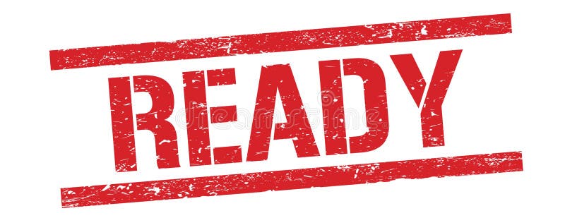 READY Text on Red Vintage Lines Stamp Stock Illustration - Illustration ...