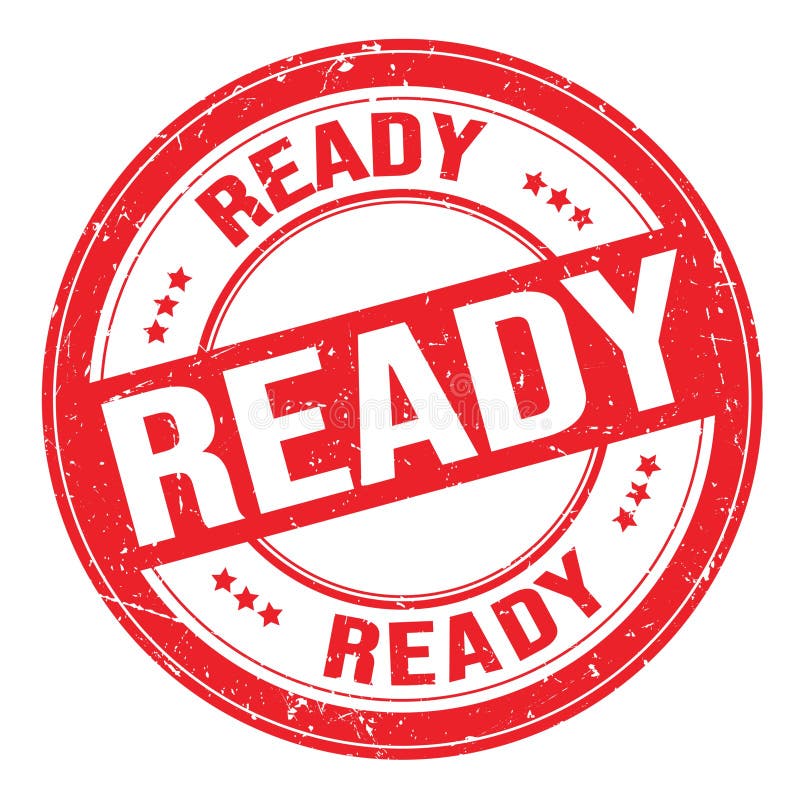 READY Text Written on Red Round Stamp Sign Stock Illustration ...