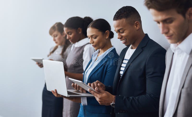 Ready for Their Interviews. a Group of Young Businesspeople Waiting in ...