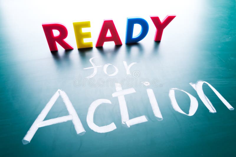 Ready to action stock illustration. Illustration of blackboard - 29969768