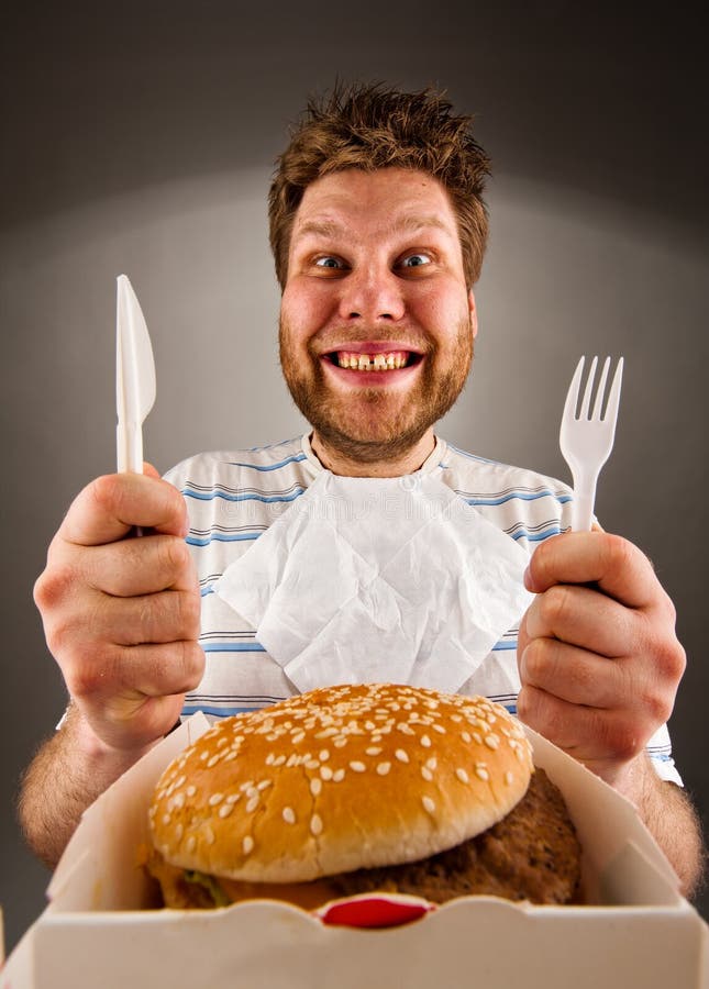 Ready to eat burger stock photo. Image of fork, close - 19390608